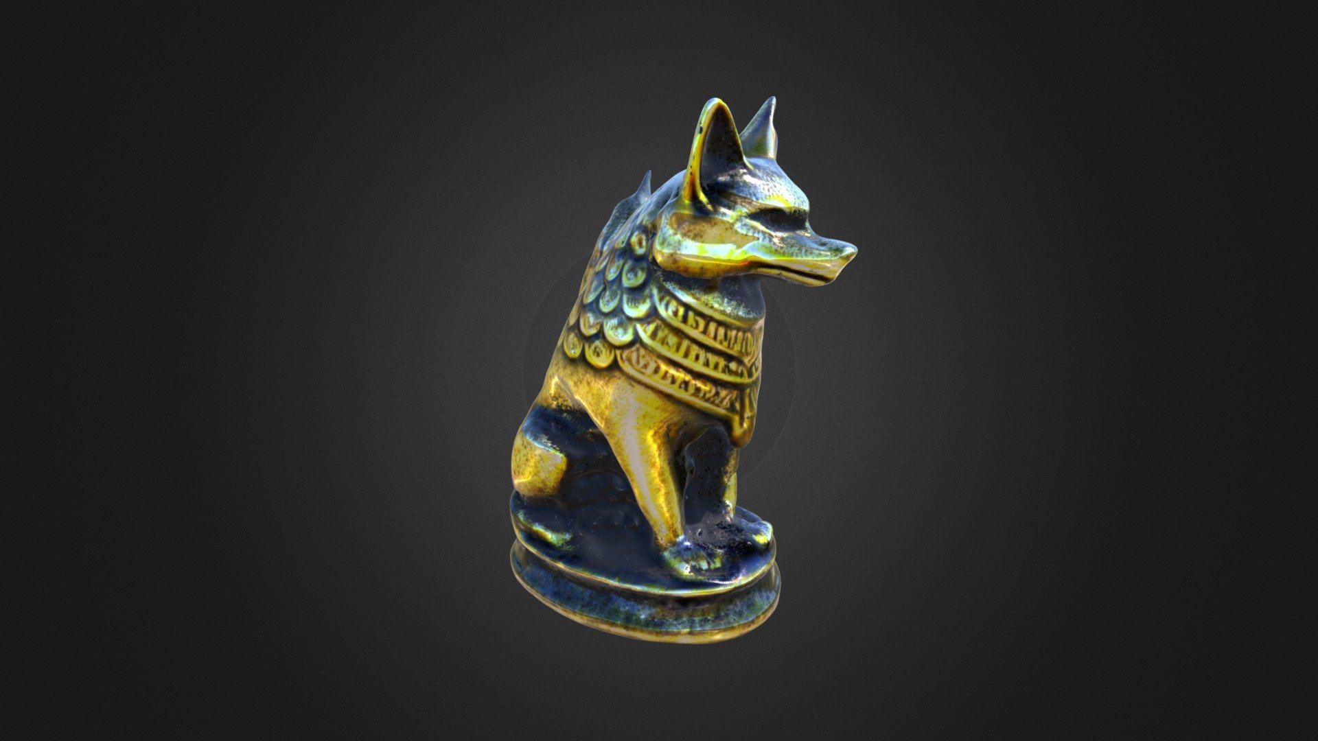 figurine of a golden fox - Download Free 3D model by vicente betoret ...