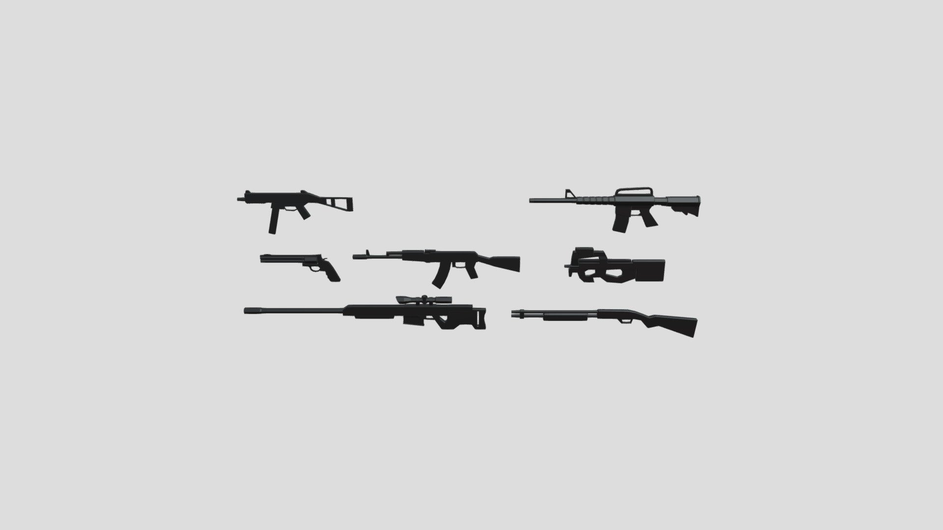 low poly weapon set - 3D model by Alexandr (@shapovalov_vlex) [8691f61 ...