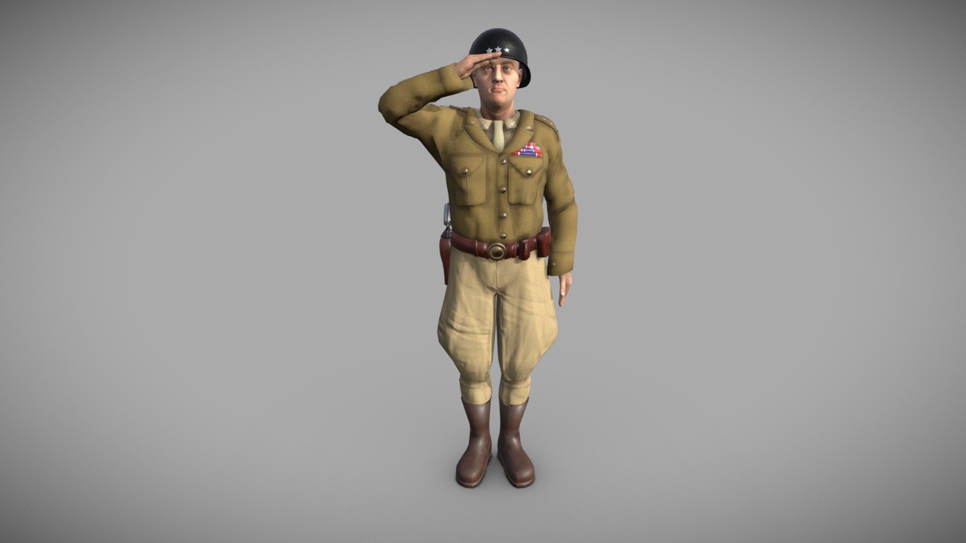 General George Patton. WWII - 3D model by Museum of the Second World ...