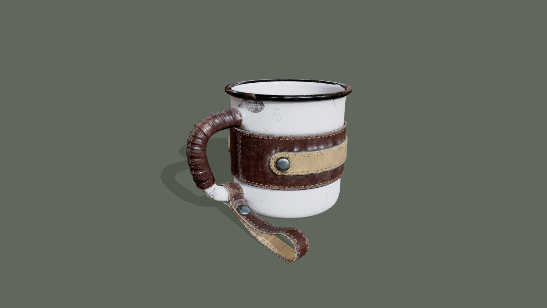 Leather Wrapped Enamel Mug - 3D model by Mr. Eye (@mesutcankaptan ...