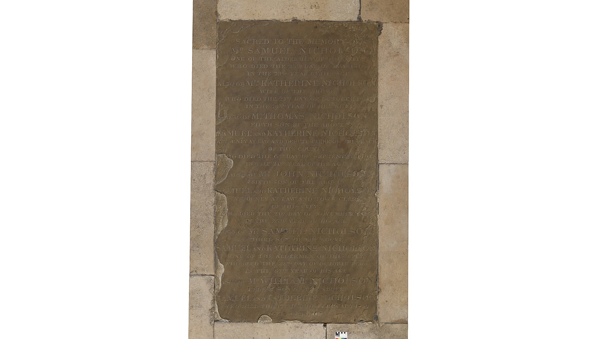Samuel Nicholson ledger - 3D model by Rochester Cathedral ...