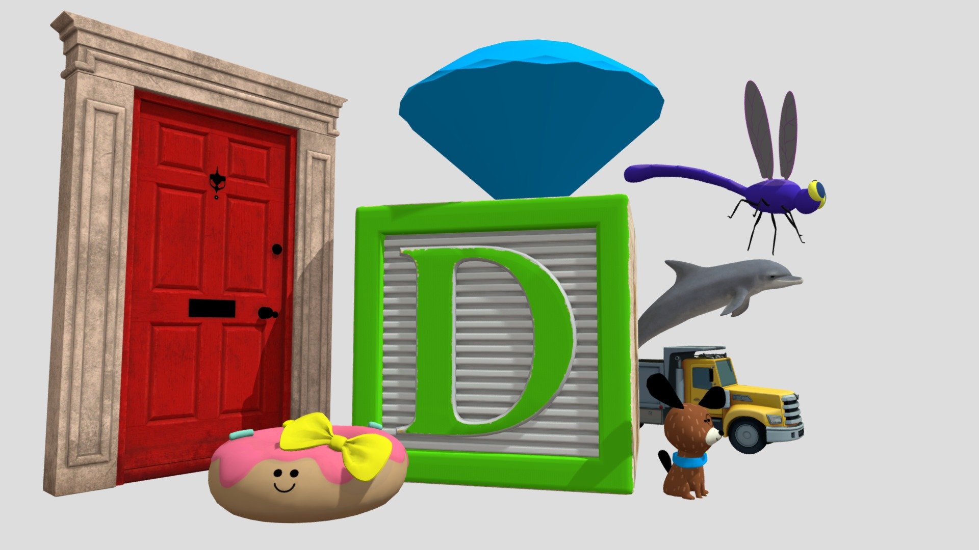D is for... - Download Free 3D model by aj6393456 [86a073c] - Sketchfab