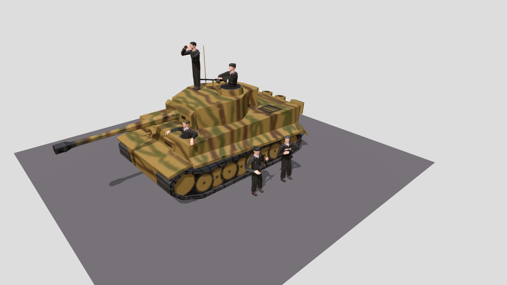 Tiger tank and crew - Download Free 3D model by adrielcz [86a384c ...