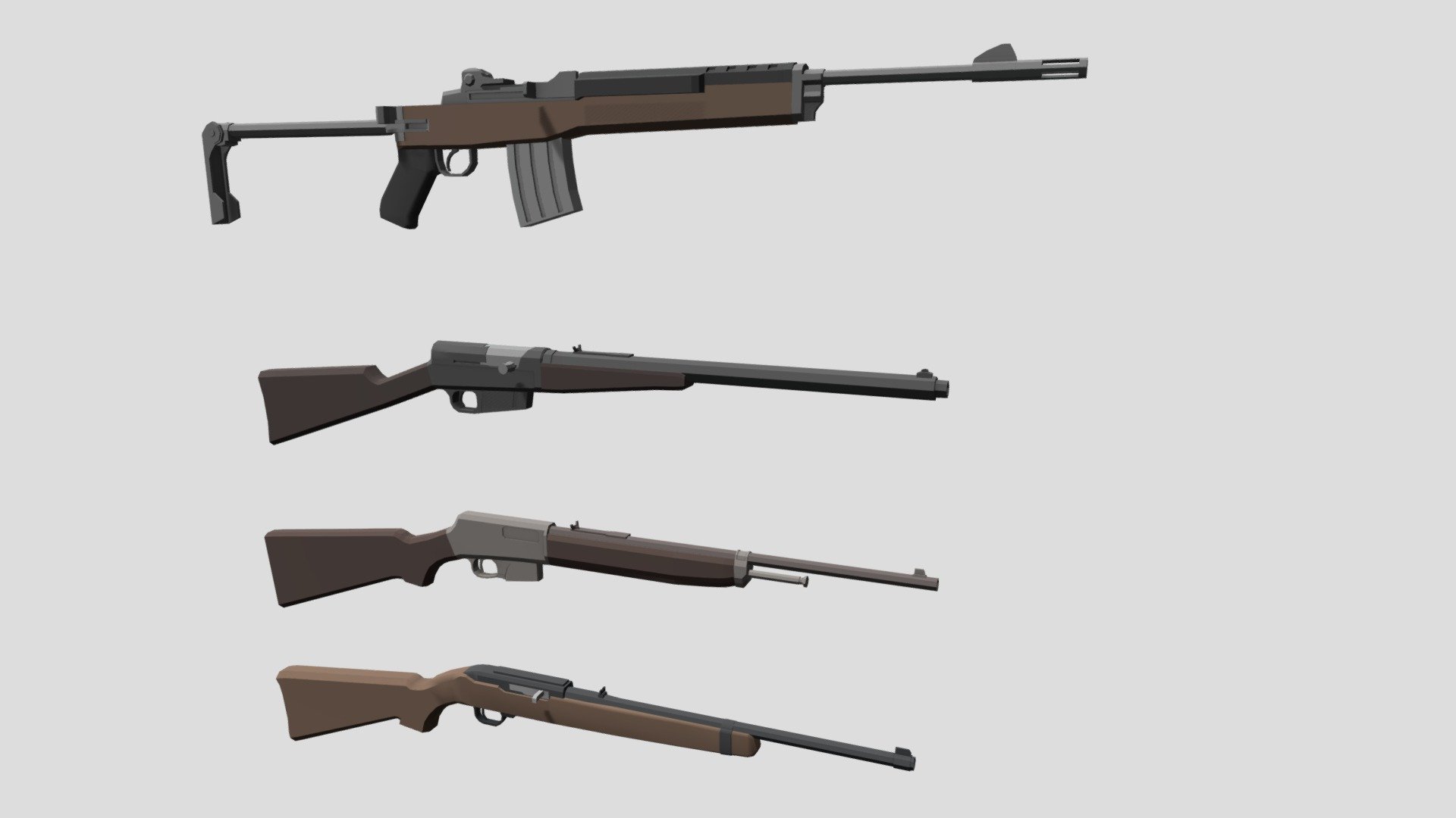 Low Poly Classic Semi Auto Rifles - 3D model by samanthacford [86a7ff2 ...