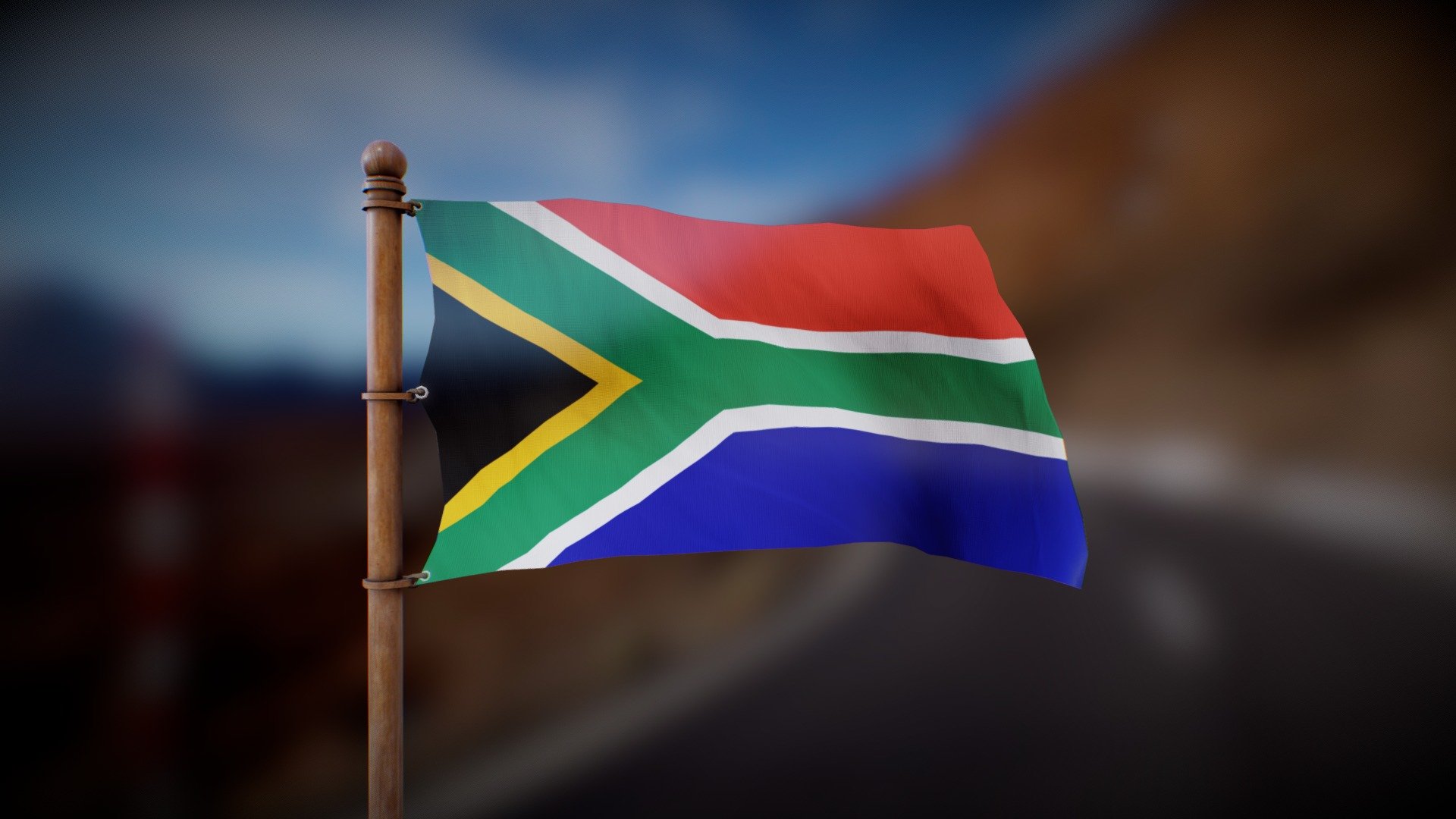 Flag of South Africa - Wind Animated Loop - Buy Royalty Free 3D model ...
