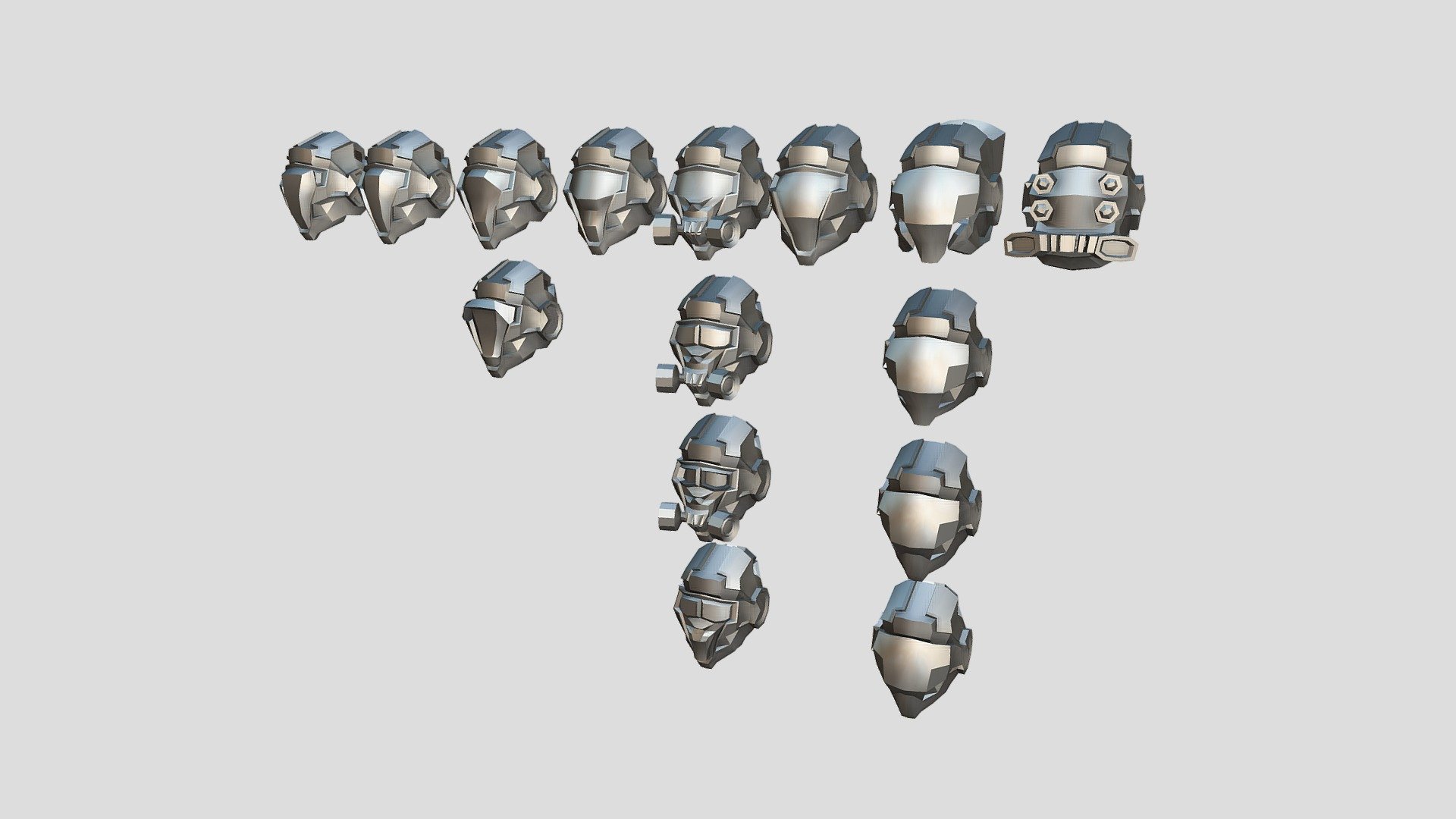 LowPoly - Sci-fi - Helmets - Download Free 3D model by BloedSkrif ...