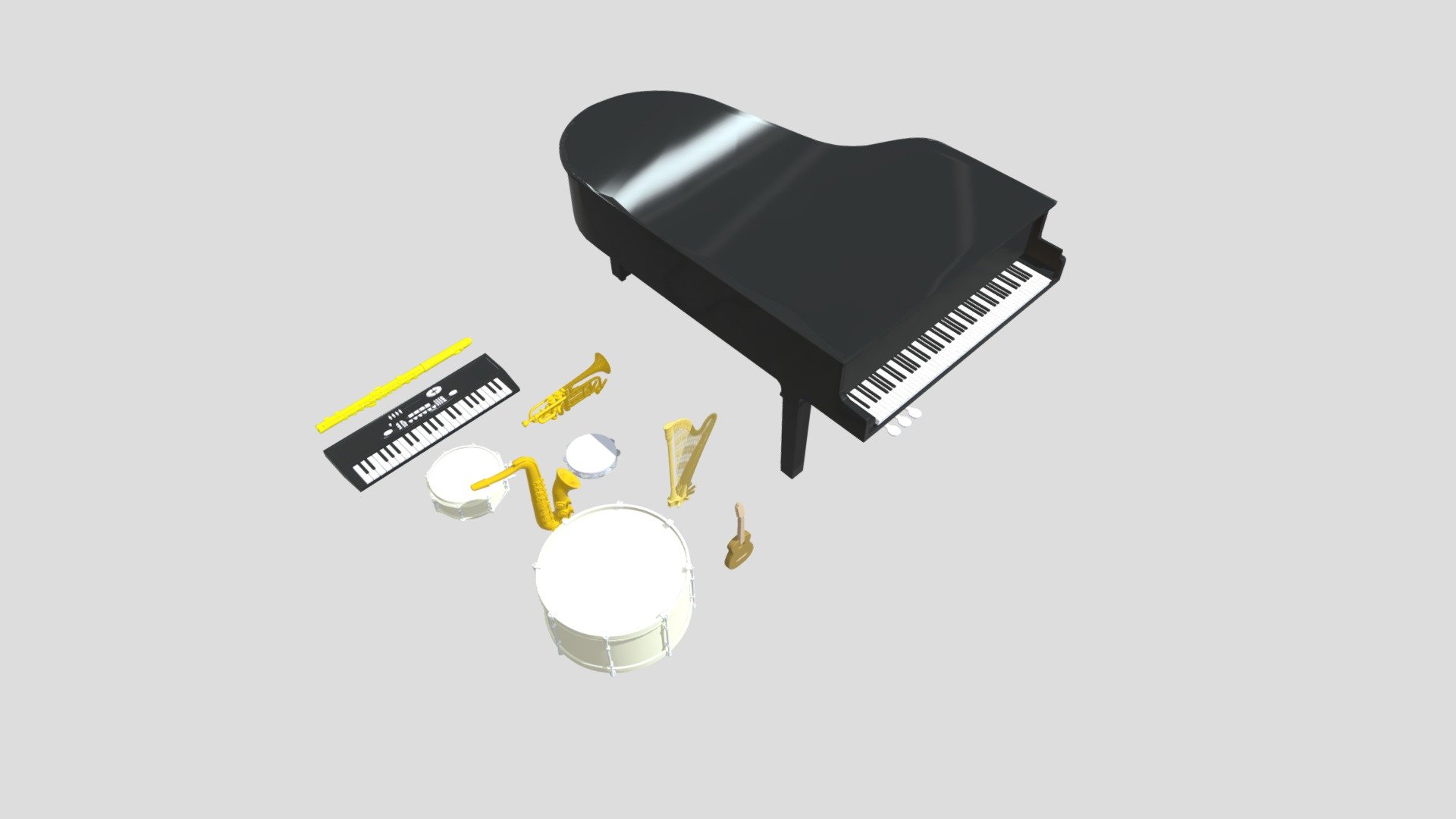 Musical instruments - Download Free 3D model by Gatotron [86ab3e3 ...