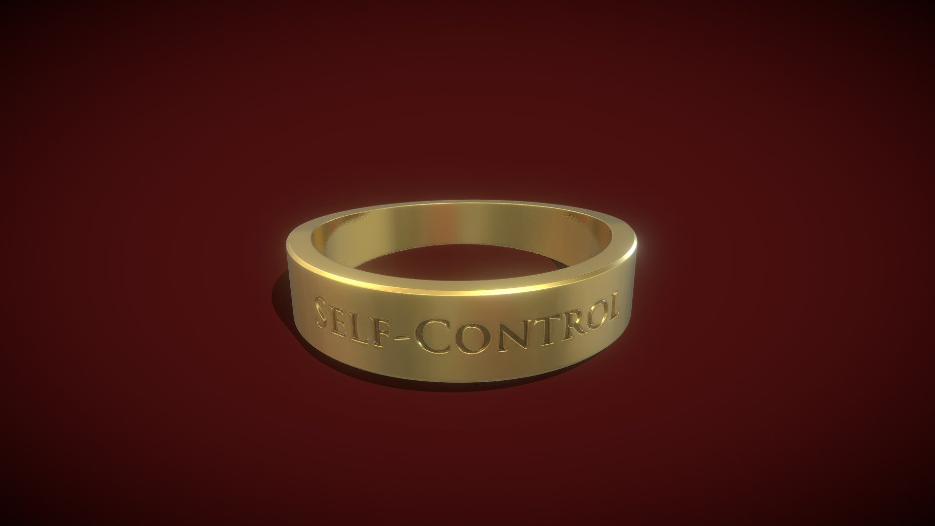 Self-Control Female Ring Gold - Buy Royalty Free 3D model by Sandeep ...