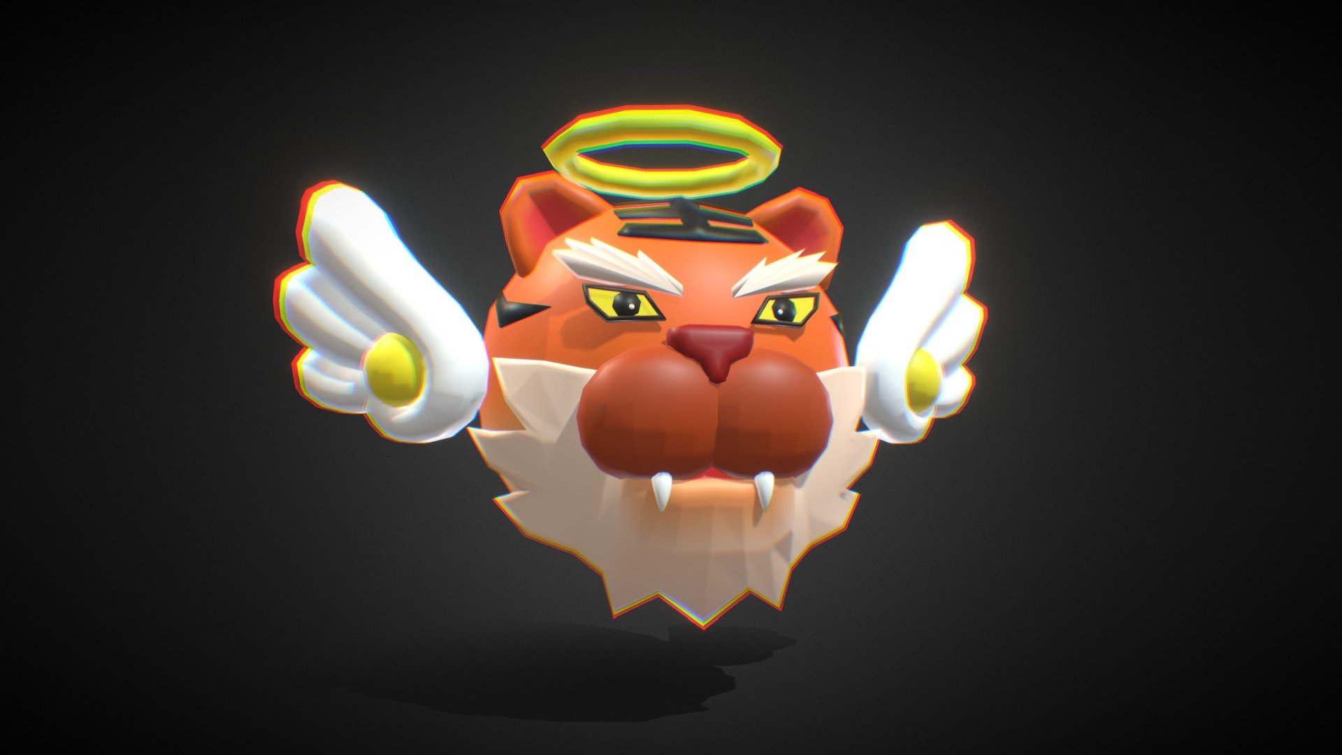 Cartoon Cute Chibi Angel Tiger low poly game pet - Buy Royalty Free 3D ...