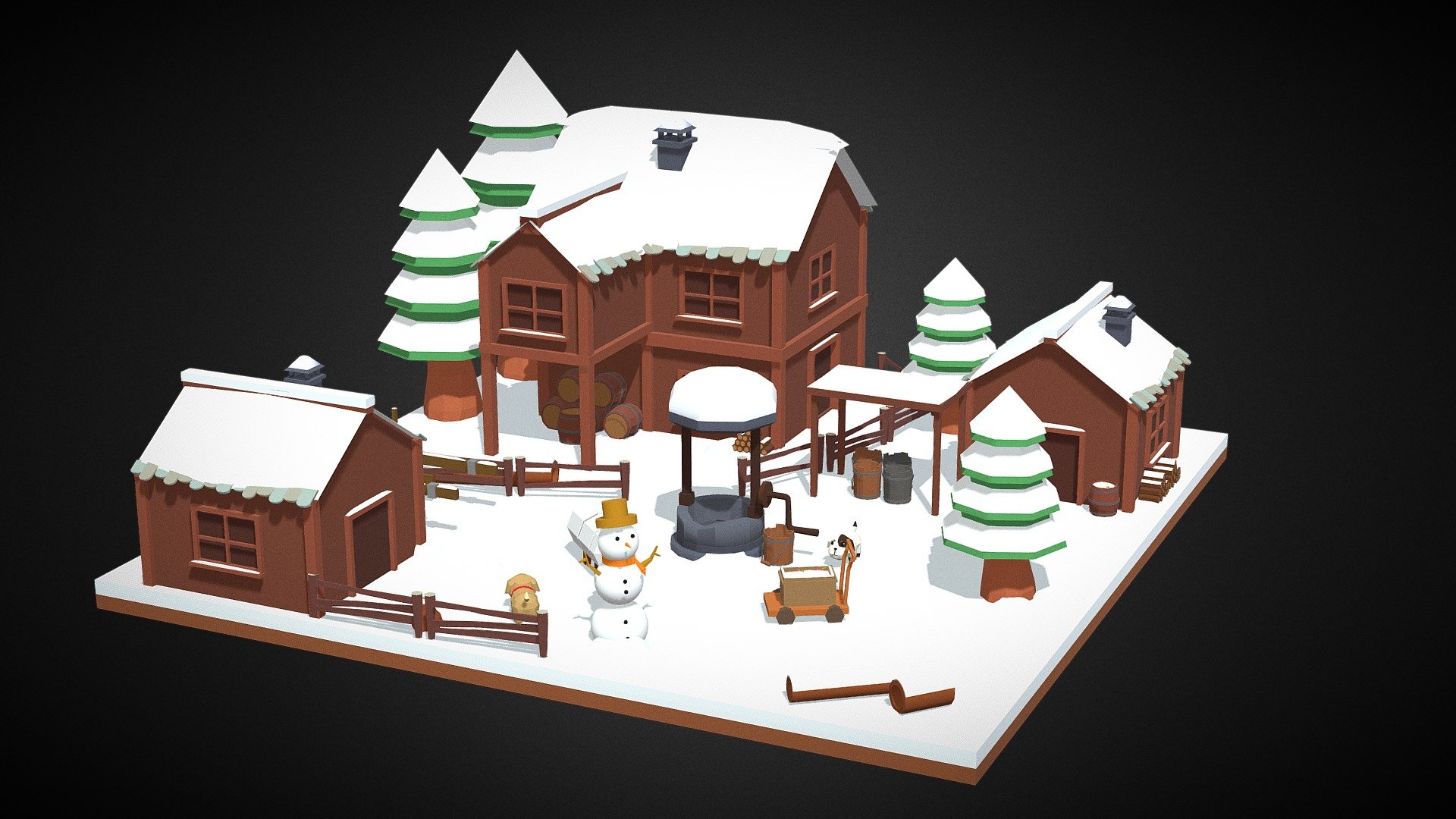 Hut In The Snow - Download Free 3D model by 3d.xyz (@webuild) [86c211c ...