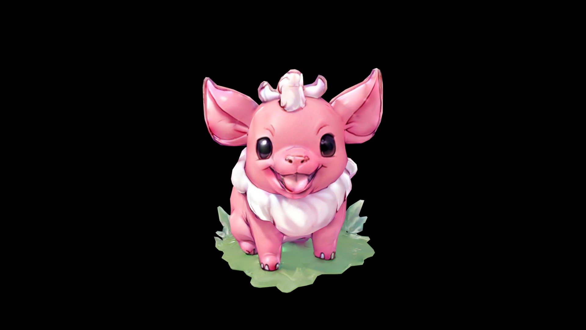 "Smiling Pink Cartoon Organism with a Playful Ge - Download Free 3D ...