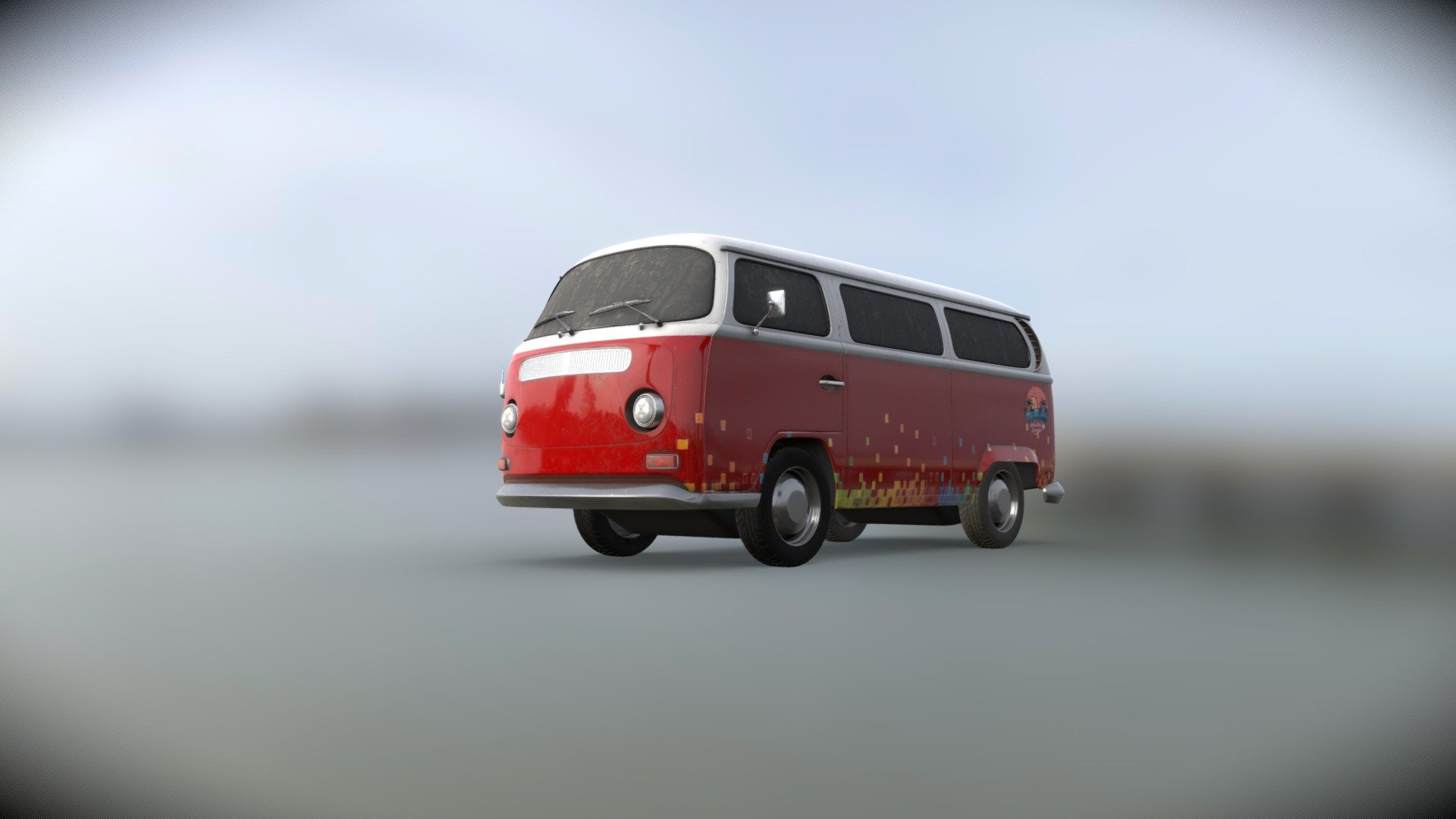 Vw van from 90s - 3D model by Mashood_ (@mashood) [86c56d7] - Sketchfab