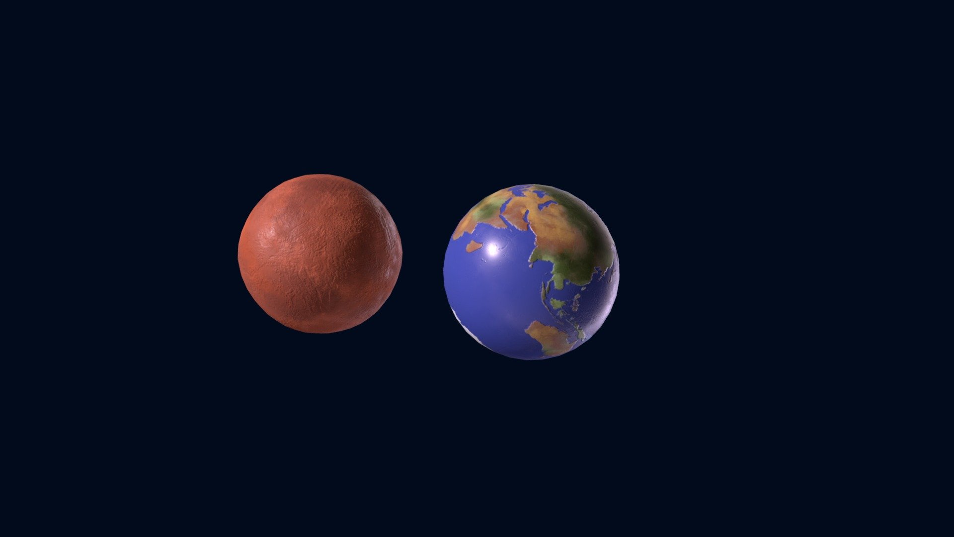 Mars and Earth - 3D model by Thalfis [86c6f01] - Sketchfab