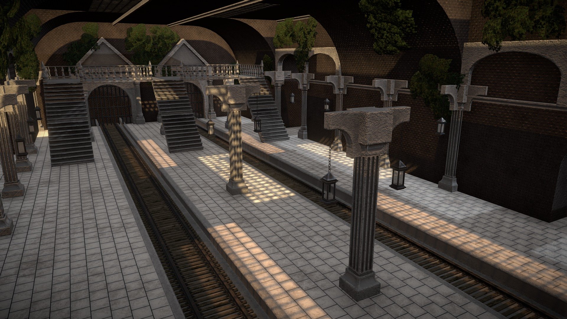 Abandoned Underground Train Station - Download Free 3D model by ...
