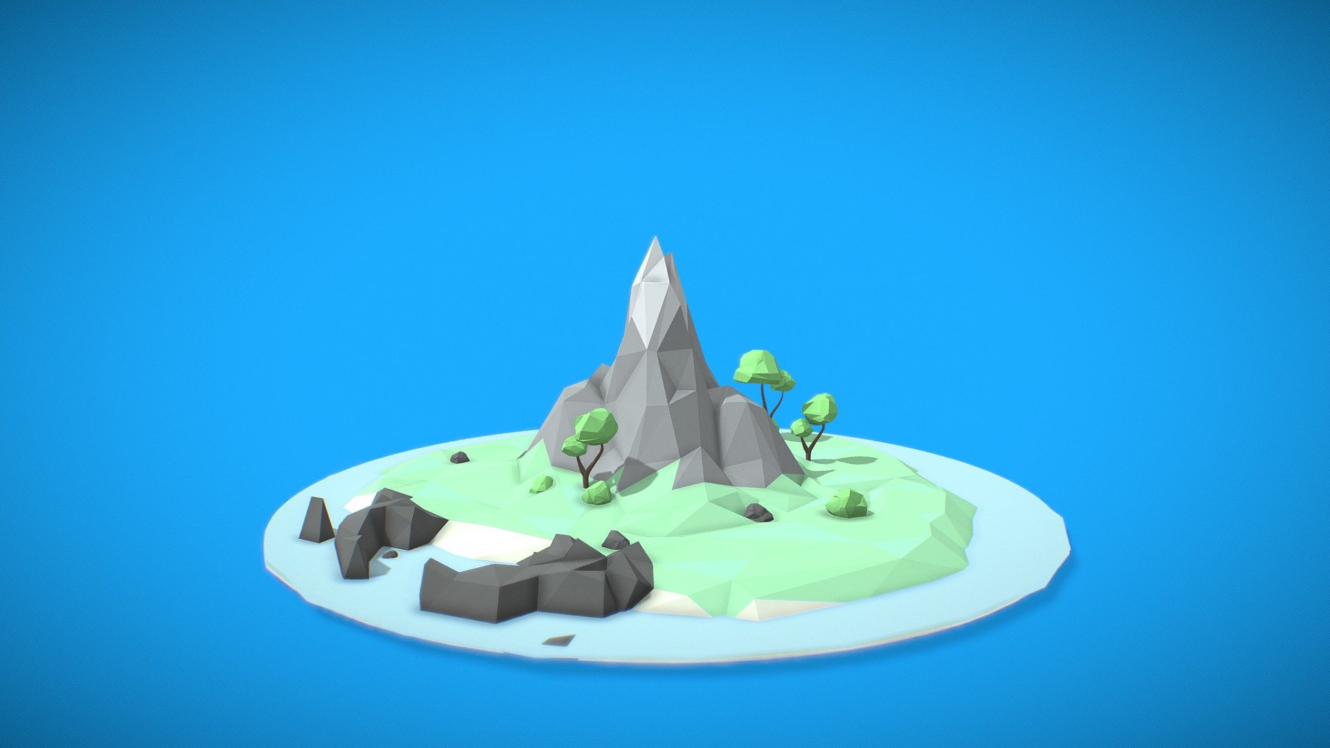 Low Poly Island - Download Free 3D model by SS.Soup [86cea65] - Sketchfab