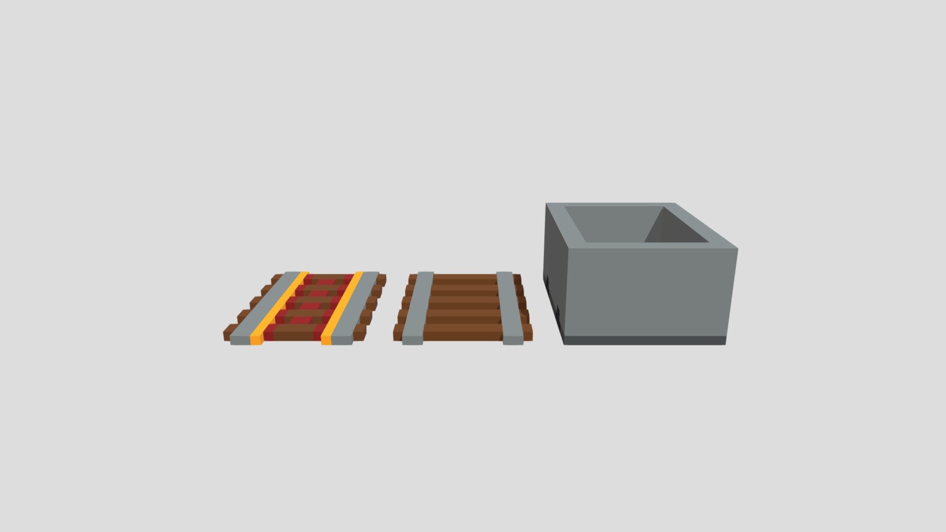 Minecart And Rail - Download Free 3D model by minecraft_voxel_models ...