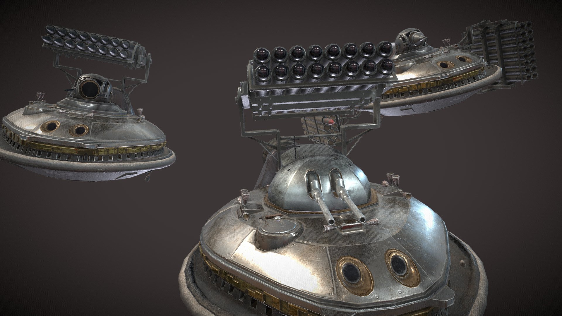Retro UFO Fighters with Rocket Launchers - 3D model by Mad_Lobster ...