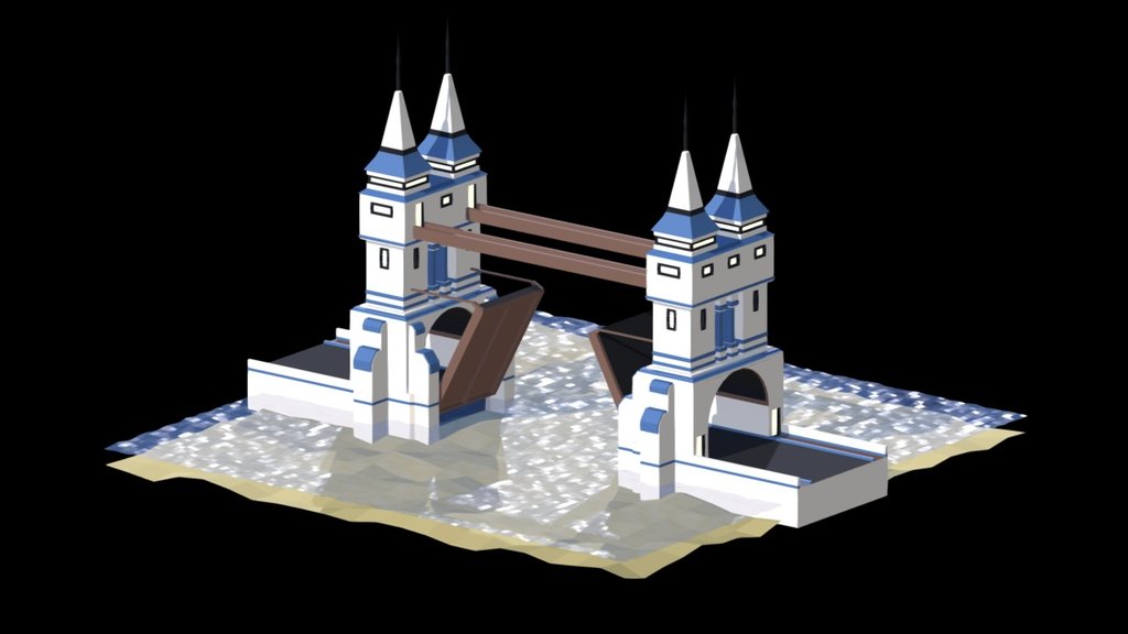 Low-Poly Draw-Bridge Coloured - Download Free 3D model by Lite [86d240e ...