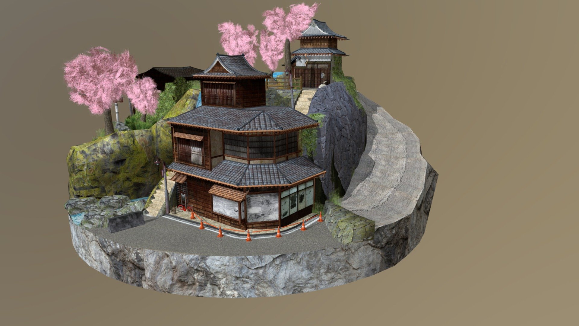 City Scene Japan - 3D model by Kevin_Van_Boxstael [86d2d98] - Sketchfab