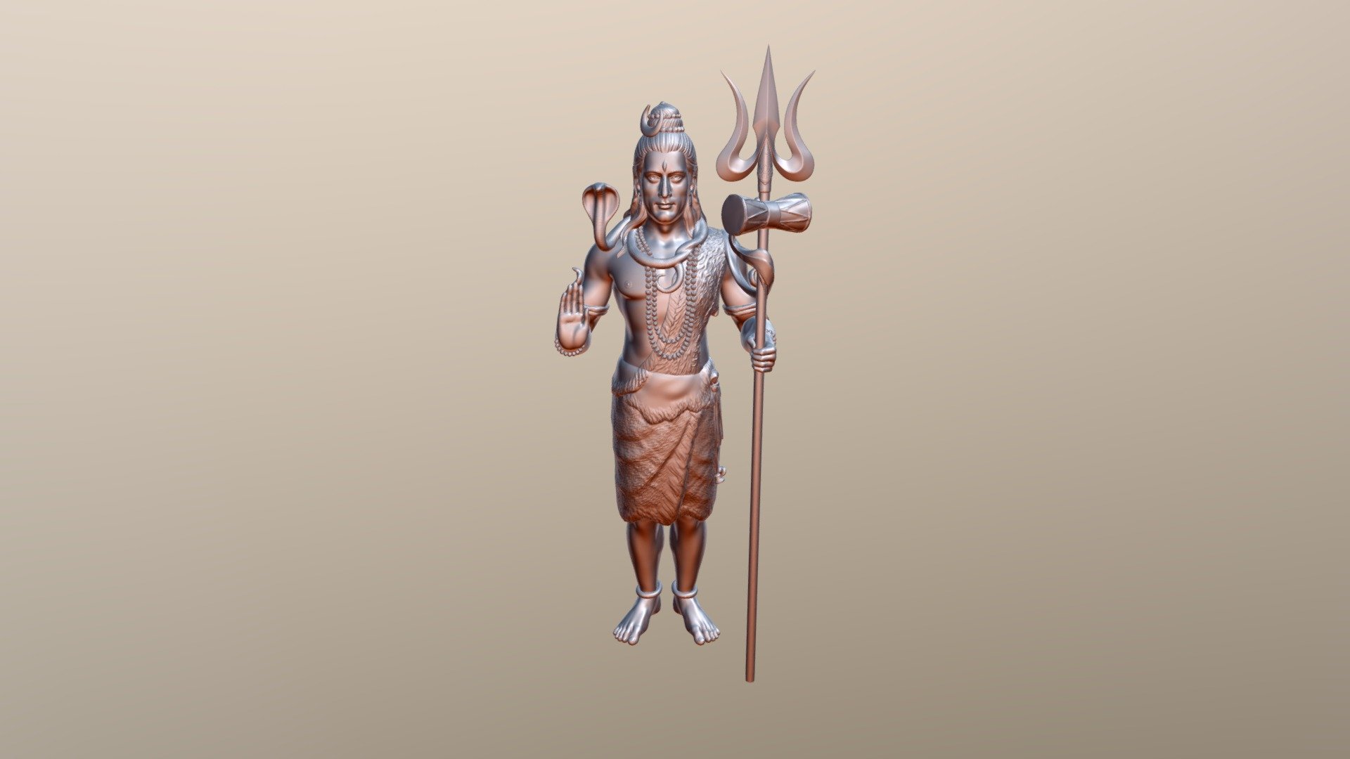 Lord Shiva in Standing posture - 3D model by 3D Print World Pvt. Ltd ...