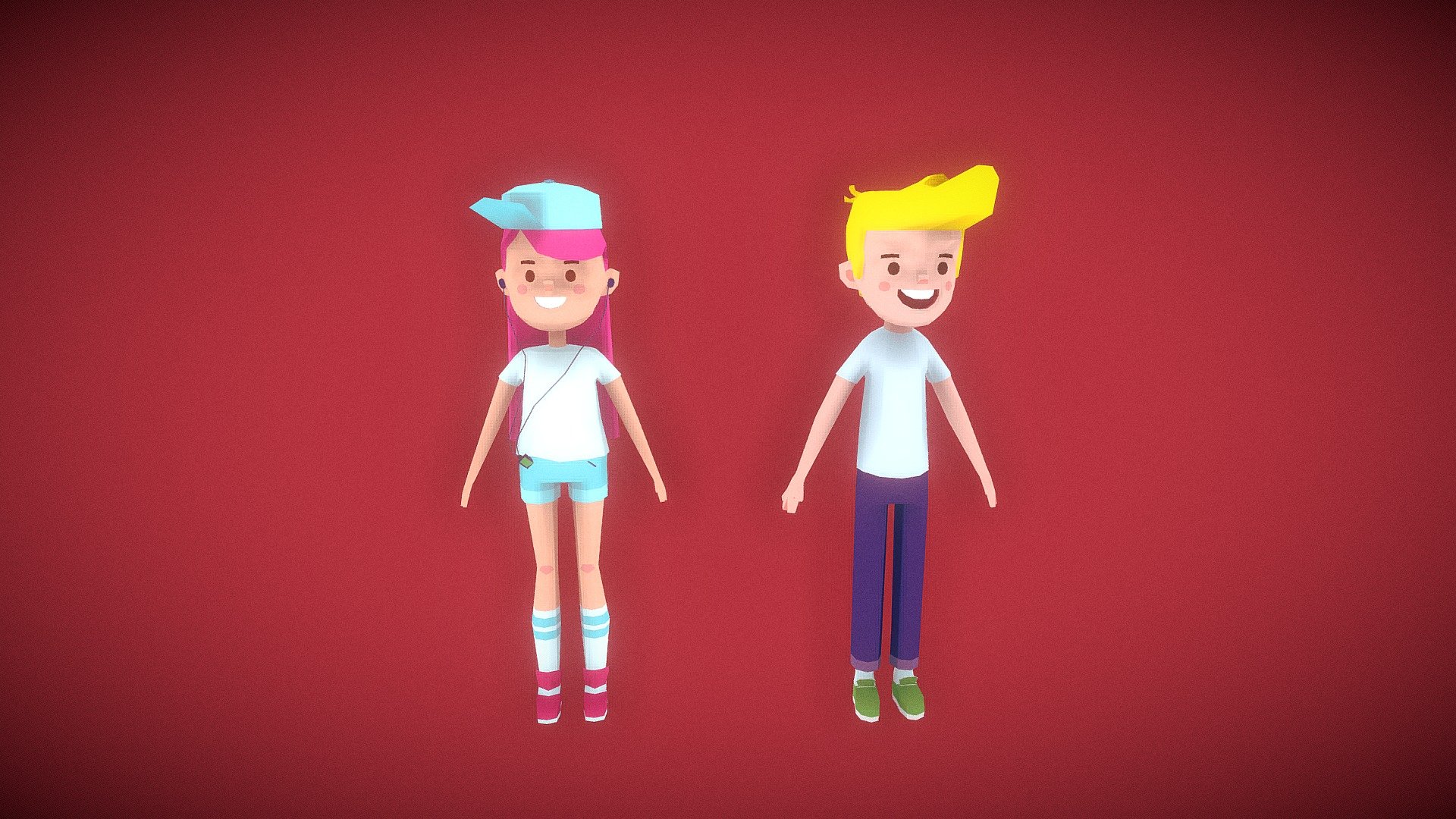 Low Poly Characters Cartoons (MALE/FEMALE) - Download Free 3D model by ...