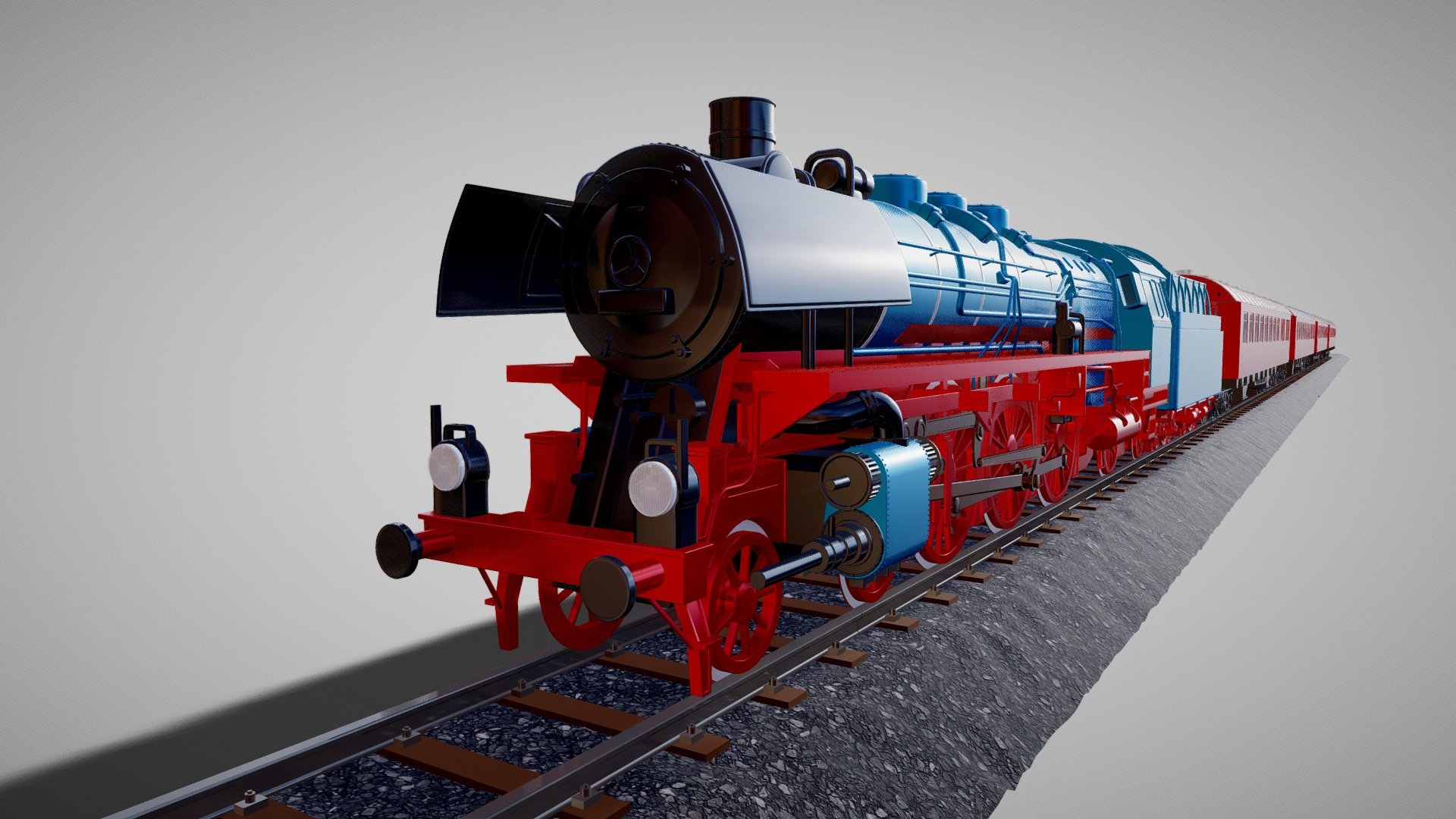 Steam Train Express F-series BR 03.10 1950 - Buy Royalty Free 3D model ...