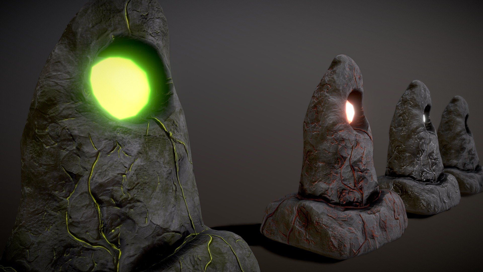 Elemental stones - Download Free 3D model by Mandrake (@mandrake_3d ...