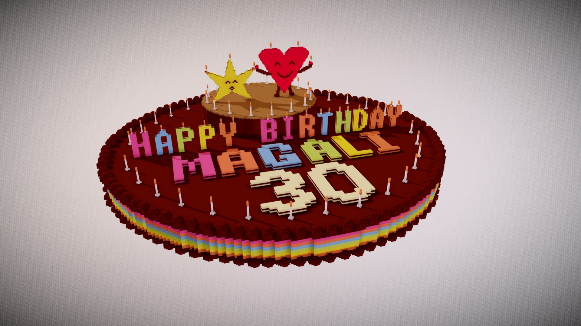 Voxel birthday cake - Download Free 3D model by thomas.laurent.backup ...