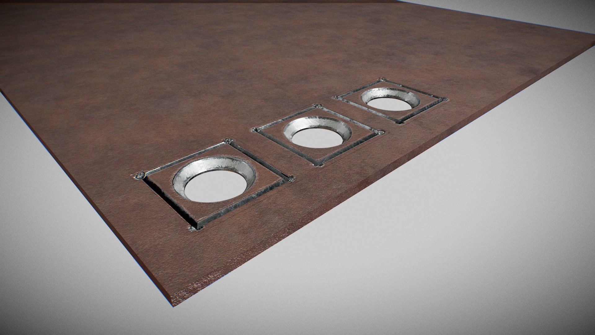 Steel plate with 3 holes - 3D model by Garry LaVel (@GarryLaVel ...