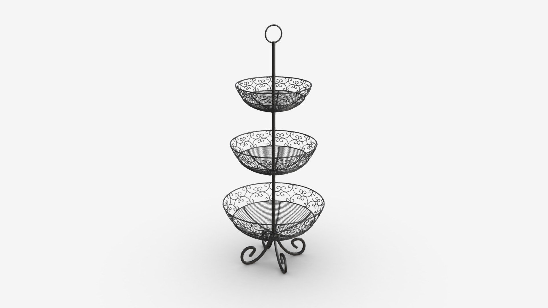 Three tier display basket with legs - Buy Royalty Free 3D model by ...