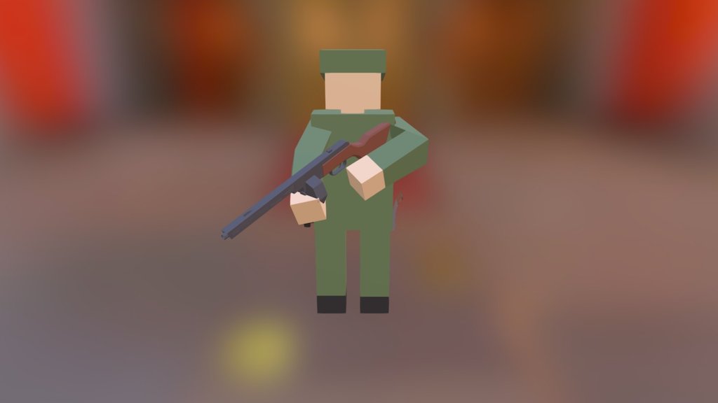 Low Poly Soldier with guns. - 3D model by forever3pic [87177c5] - Sketchfab