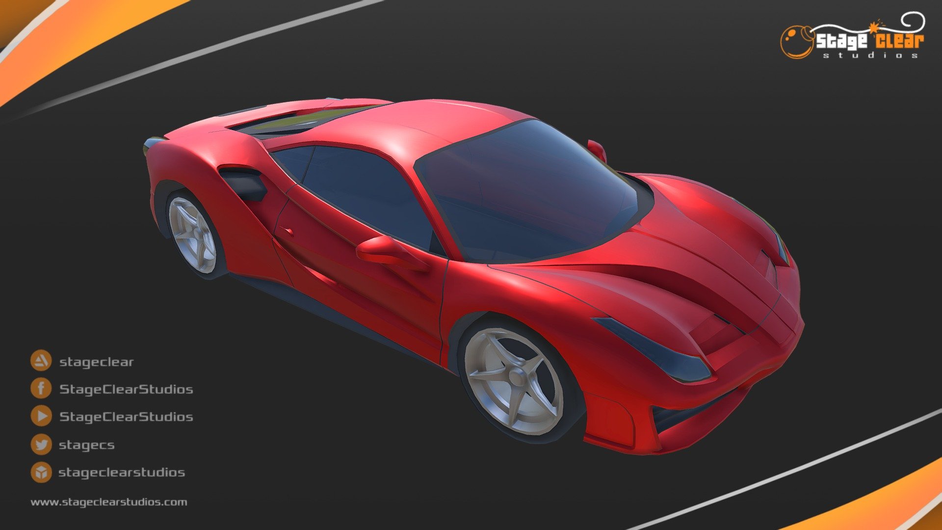 Ferrari Low poly - 3D model by Stage Clear Studios (@stageclearstudios ...