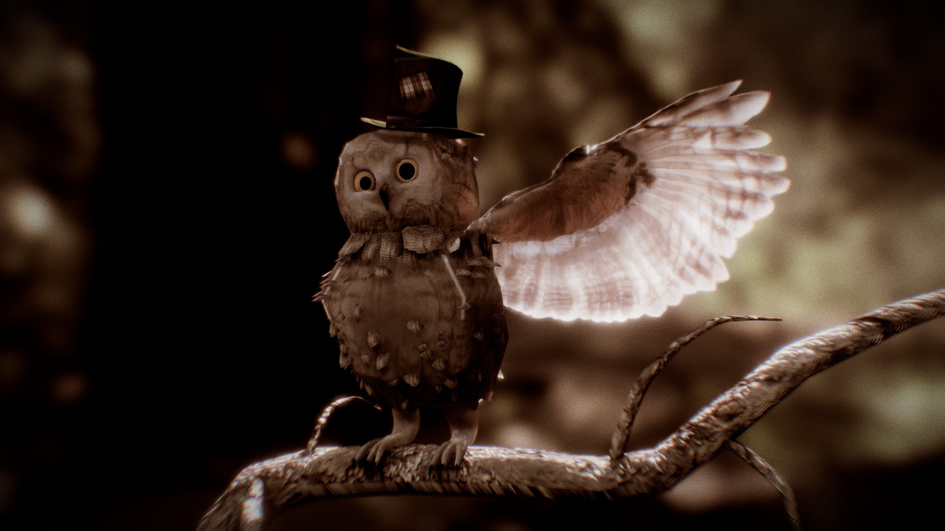 The wandering owl - cinema 4D - 3D model by Mickael Boitte ...