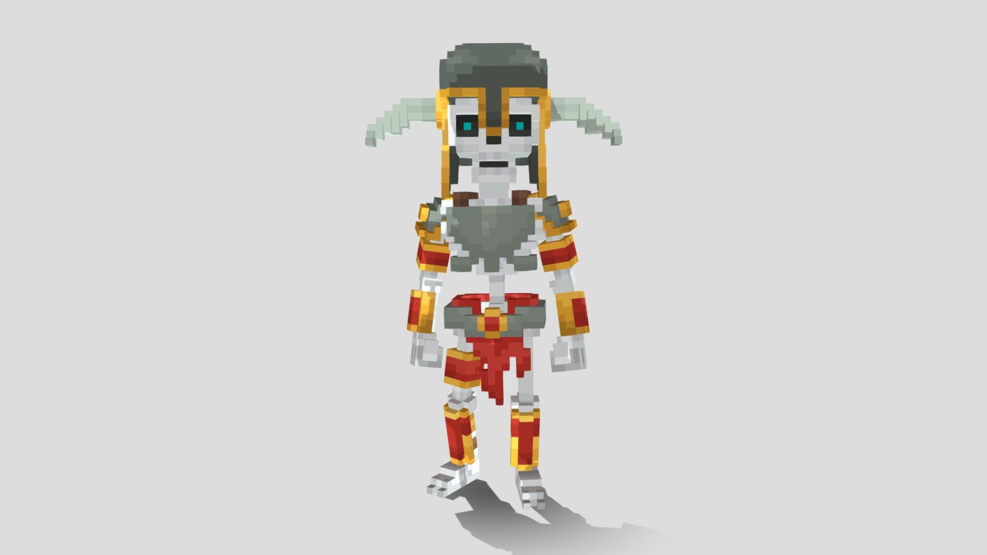 Voxel Skeleton Warrior 2 - 3D Fantasy Character - Buy Royalty Free 3D ...