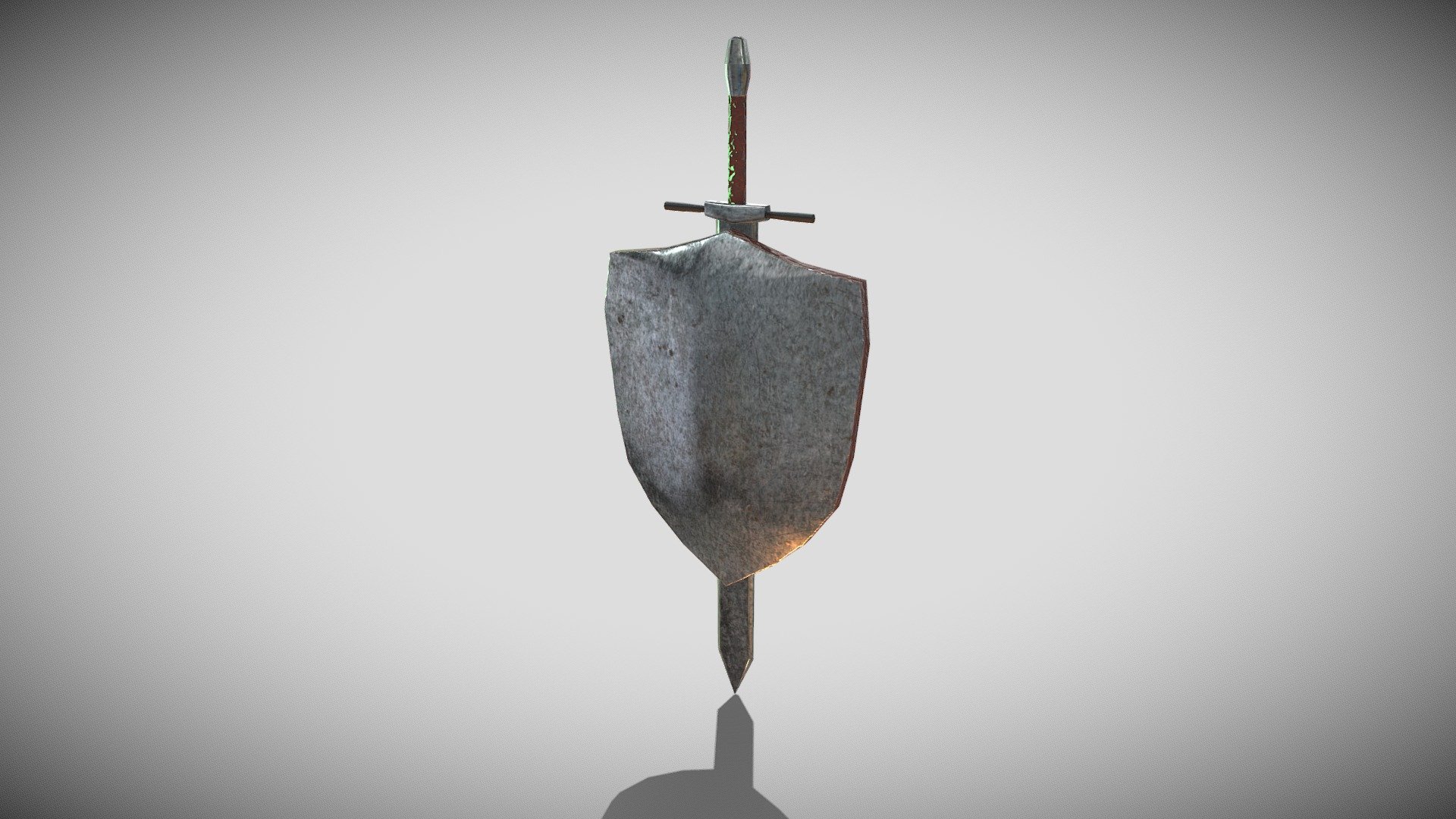 Mounted Sword and Shield (low poly) - Download Free 3D model by ...