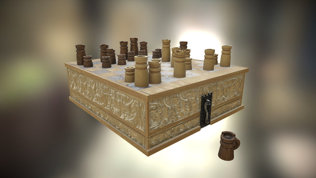Medieval Chess set - v2 - 3D model by Kiwimage [872e536] - Sketchfab
