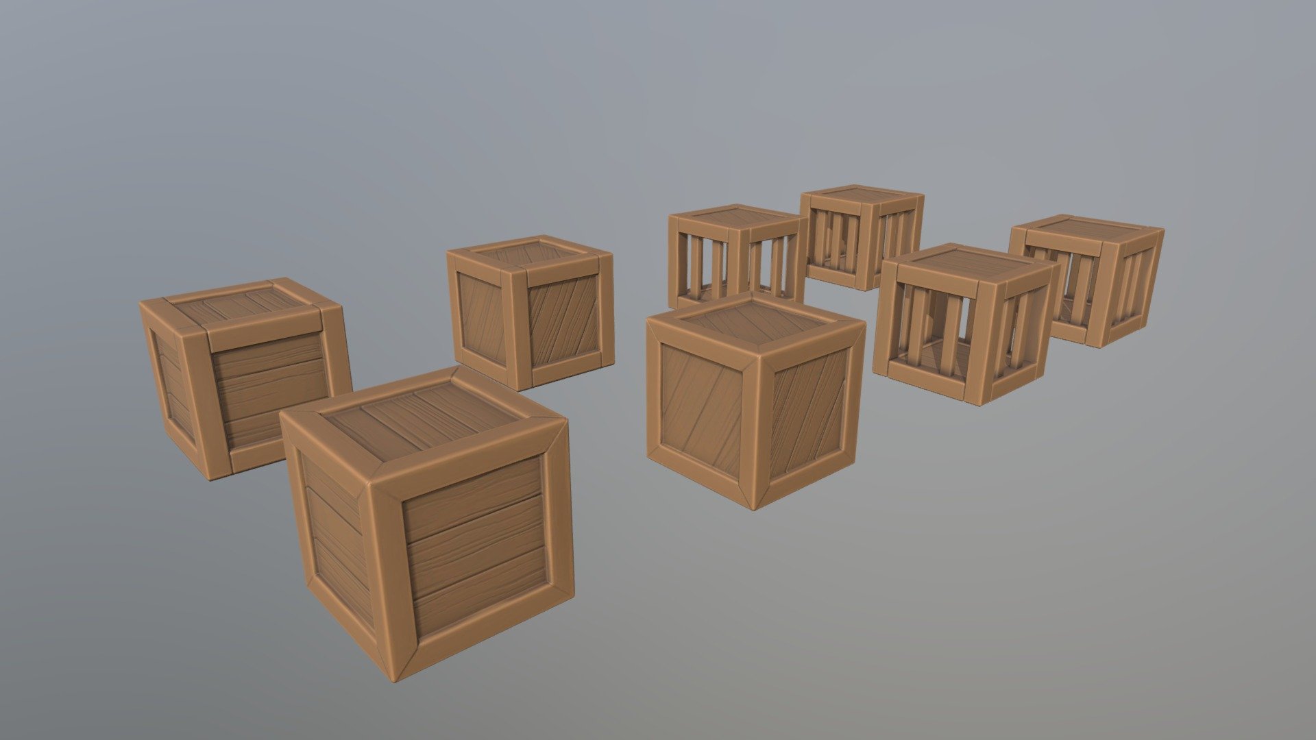 Wood Boxes Download Free 3d Model By Nianarona [8733f04] Sketchfab