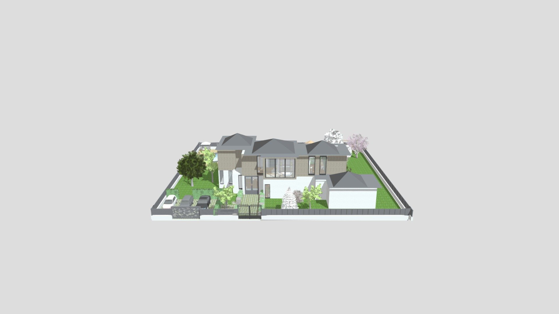 Modern house villa - Download Free 3D model by Home Design 3D (@homedesign3d) [8739f8d] - Sketchfab