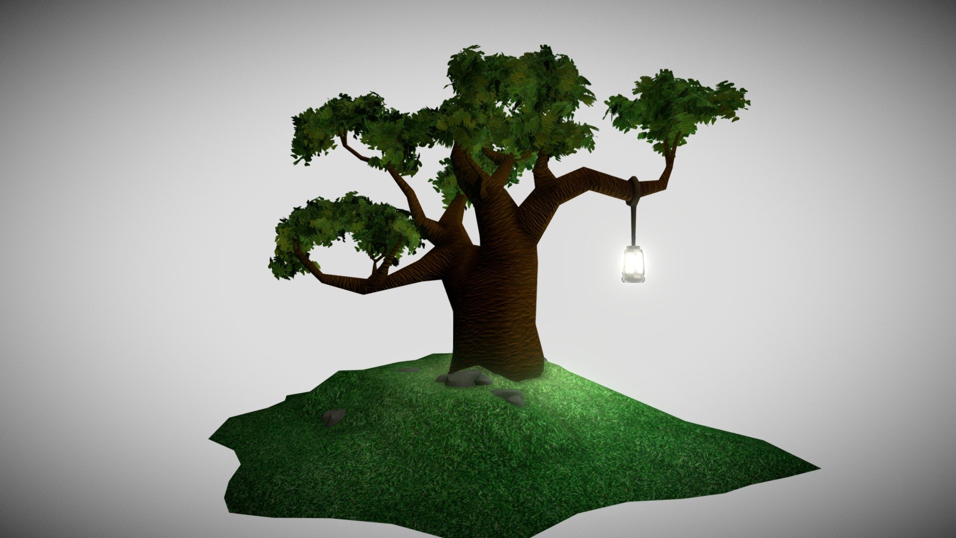 Tree with lamp - 3D model by AdrianWinblad [873d714] - Sketchfab