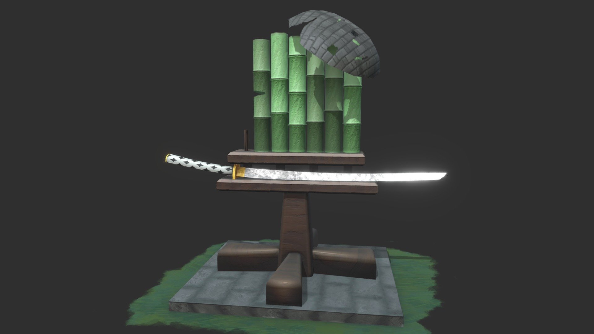Samurai Bamboo Stand - 3D model by Deaver [8747f36] - Sketchfab