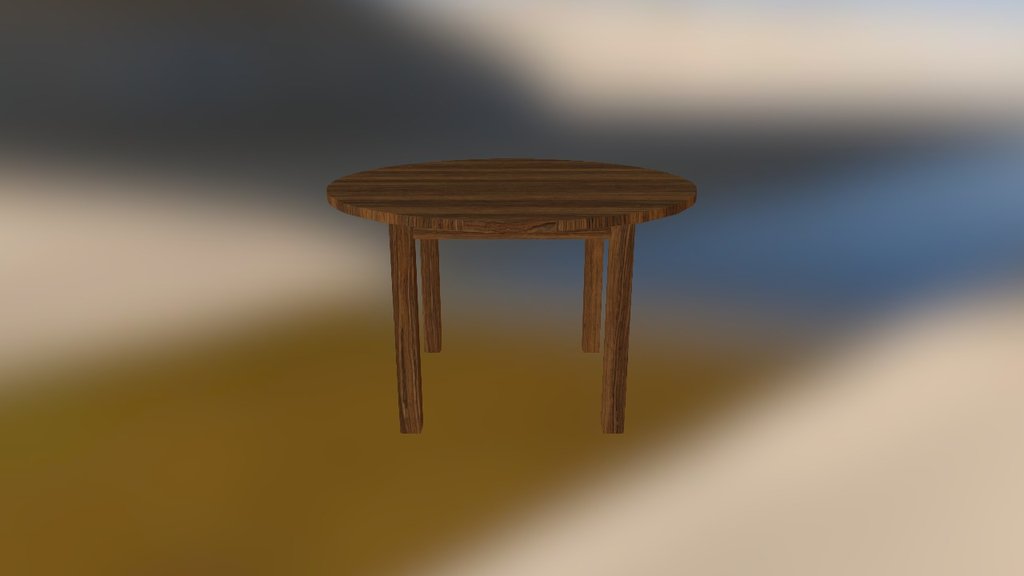 Round Rustic Table - 3D model by Creative Market (@creativemarket ...
