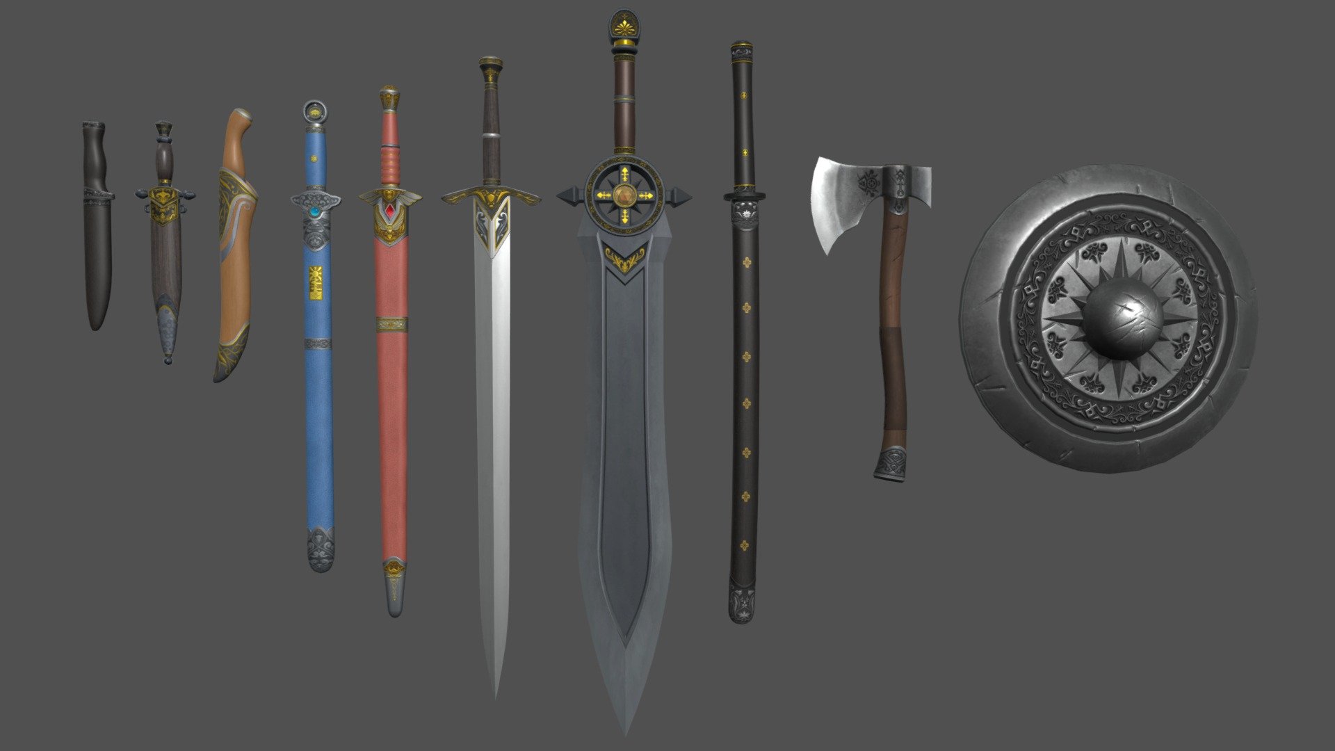 Melee weapons pack - 3D model by xqs100 [8750d92] - Sketchfab