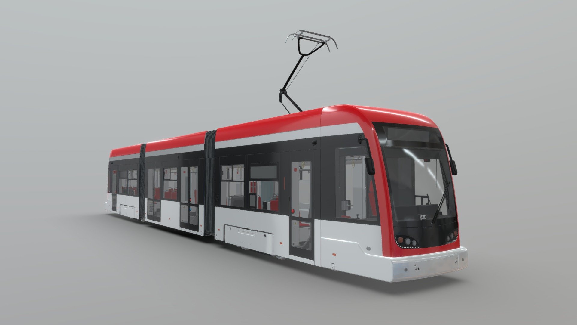 Modern Tram II [Fully detailed] (3 unit) - Buy Royalty Free 3D model by ...
