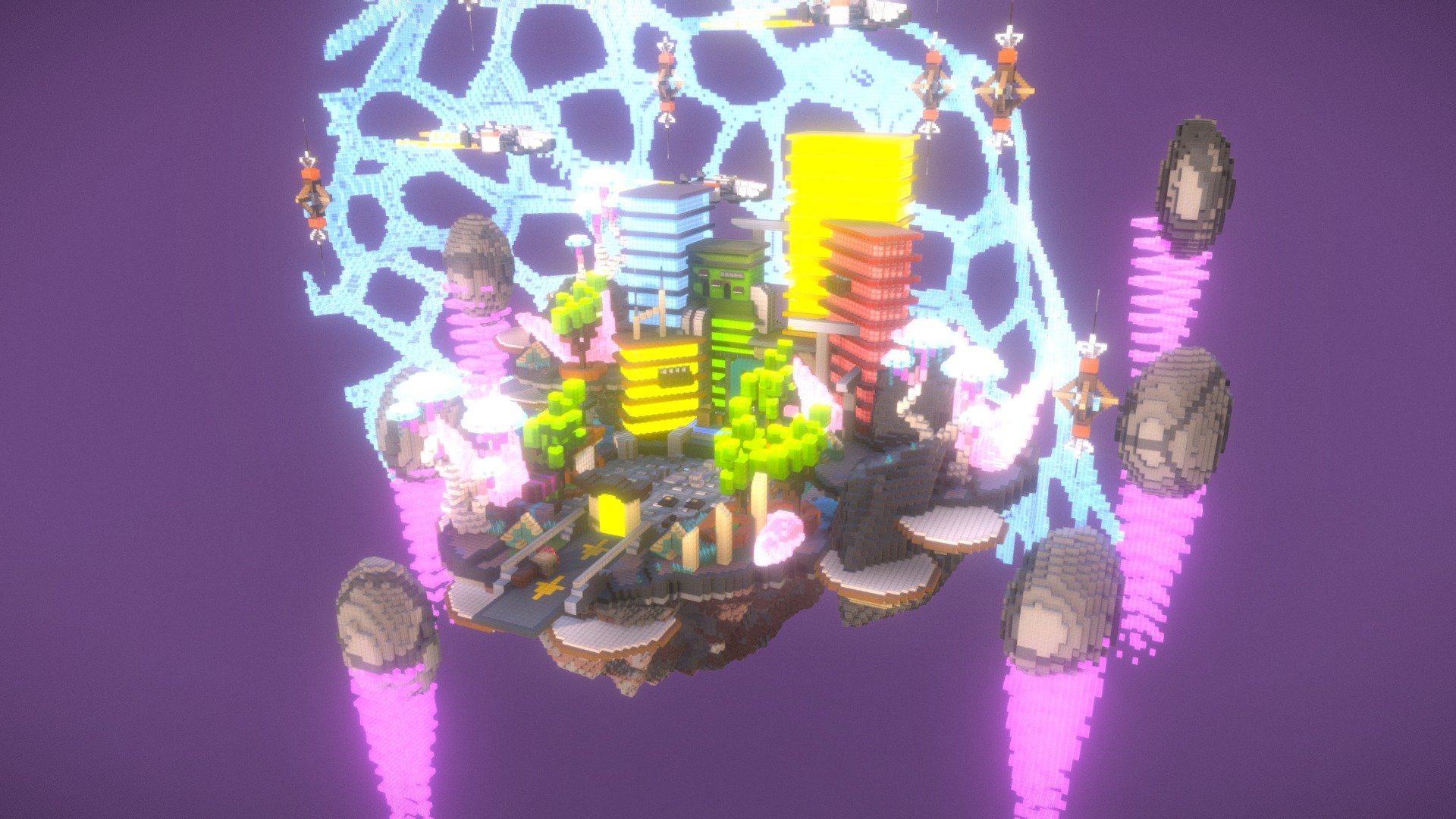 Space Cyberpunk Lobby - 3D model by Woship [8758b43] - Sketchfab