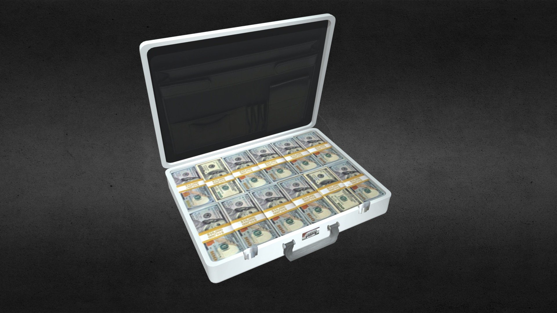 Briefcase with money (low poly, game ready) - Download Free 3D model by ...