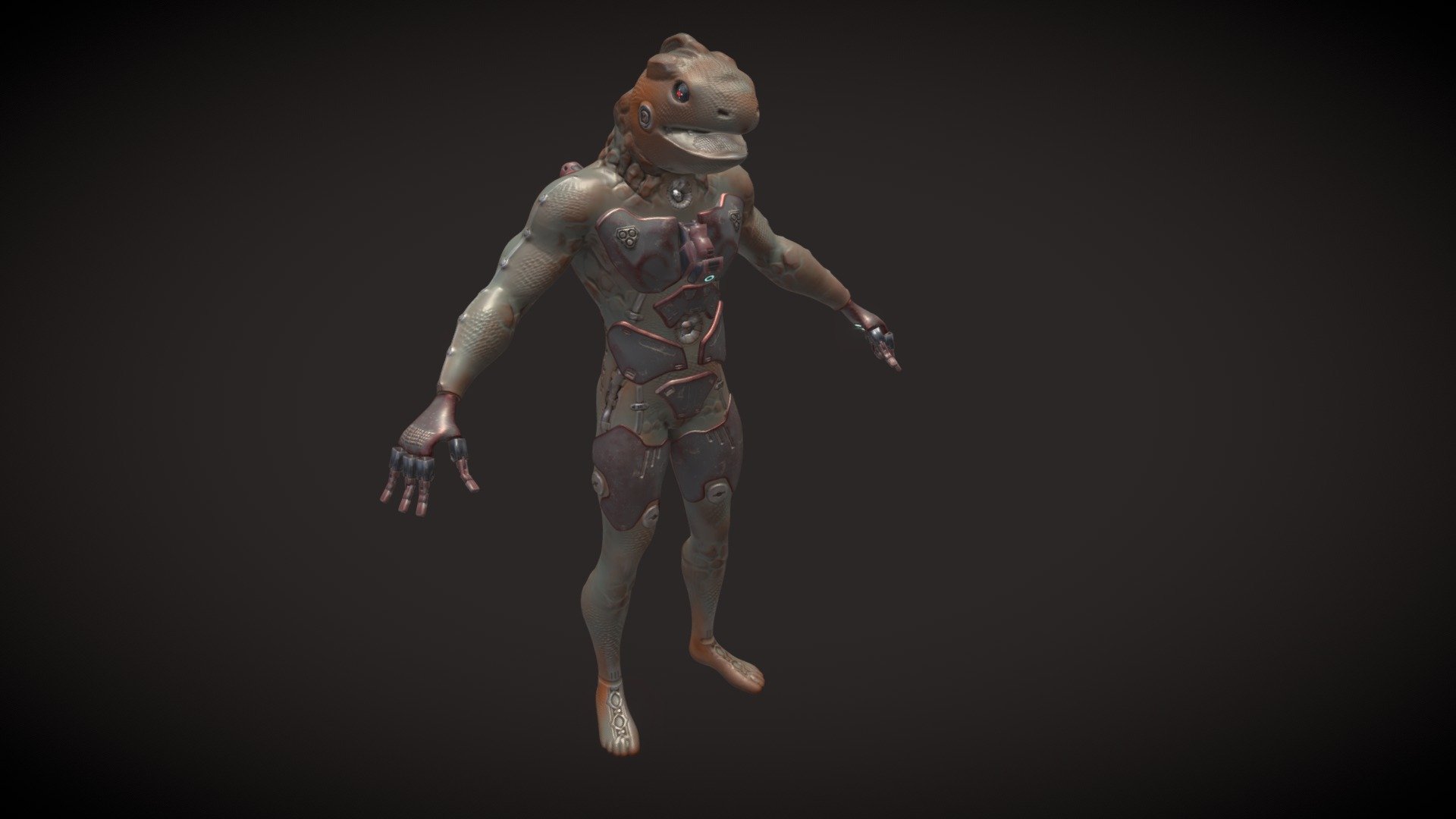 Sci-fi Lizard Zombie - 3D model by wonilmax [875f2b6] - Sketchfab