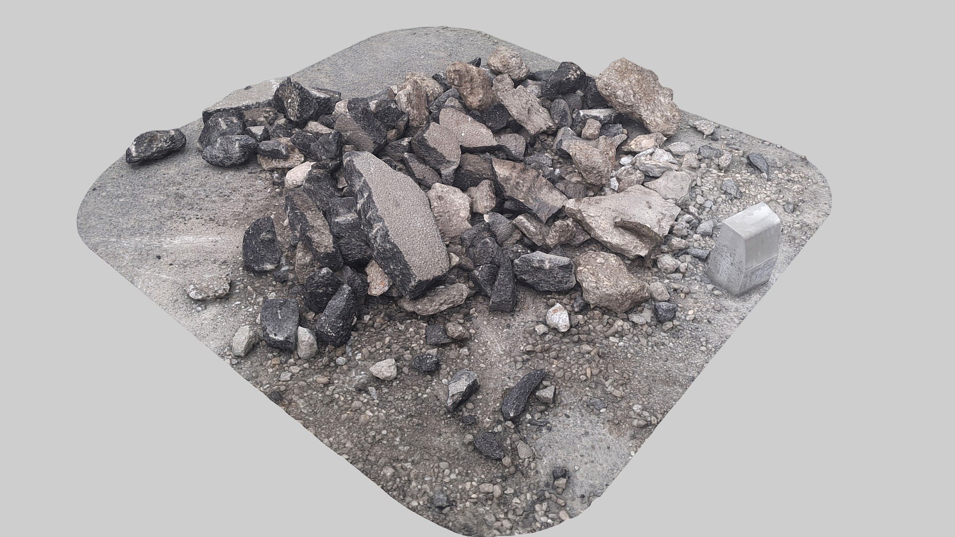 Crushed asphalt and concrete rubble small - Download Free 3D model by ...