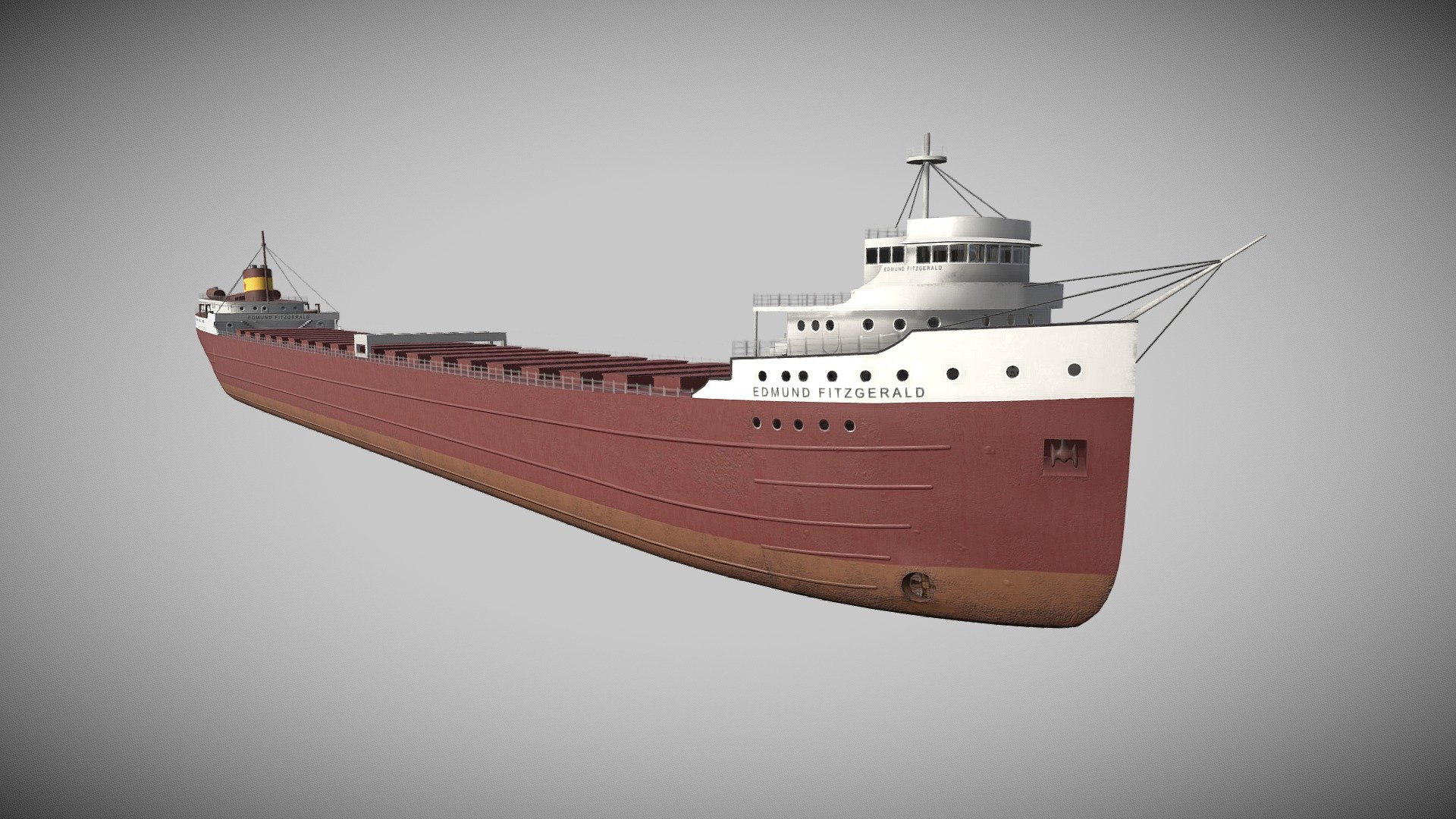 Edmund Fitzgerald Great Lakes Ore Freighter - 3D model by 3d.by.pd ...