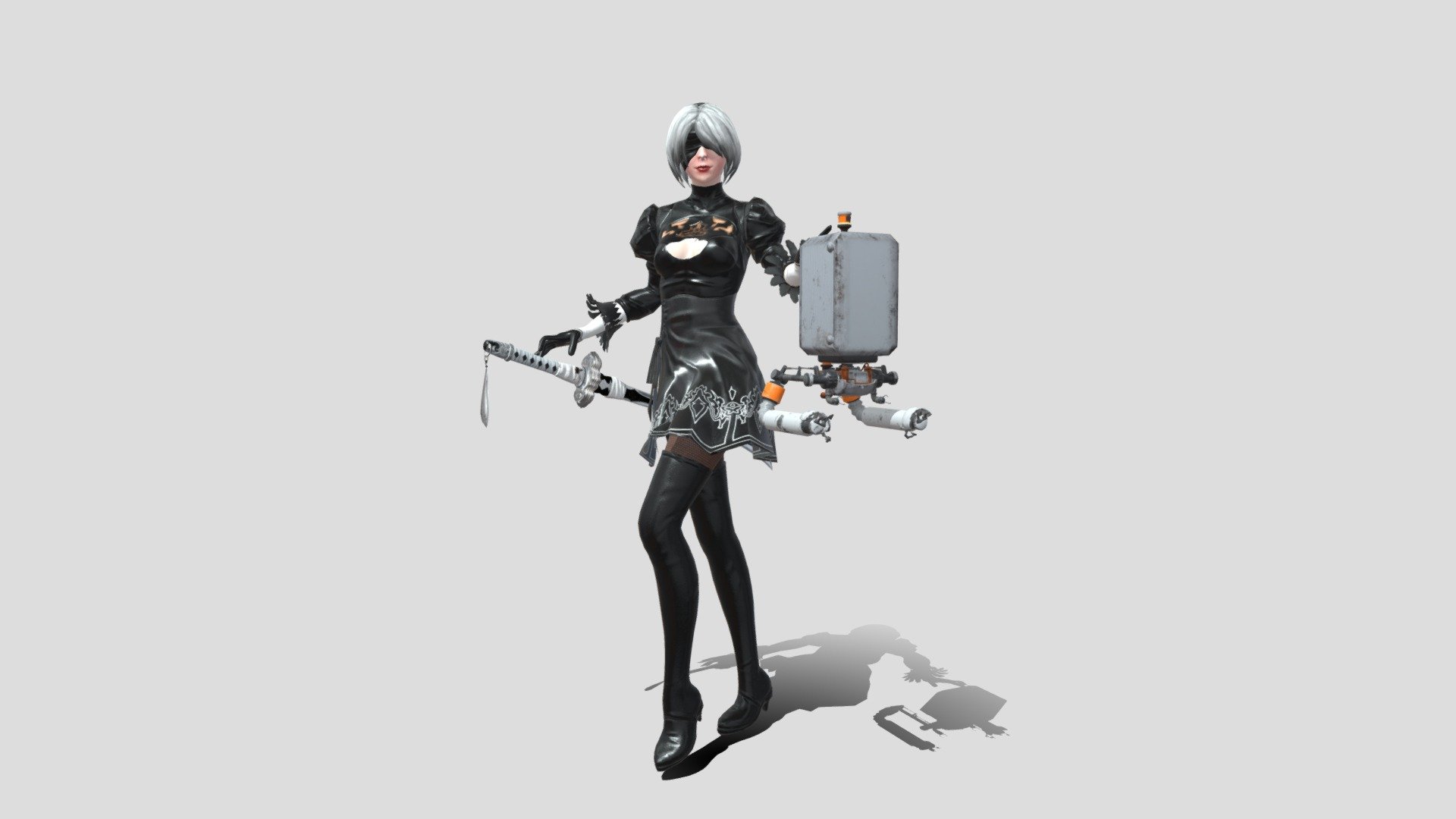 Nier Automata 2B model + Pod - Download Free 3D model by Primustf0710 ...