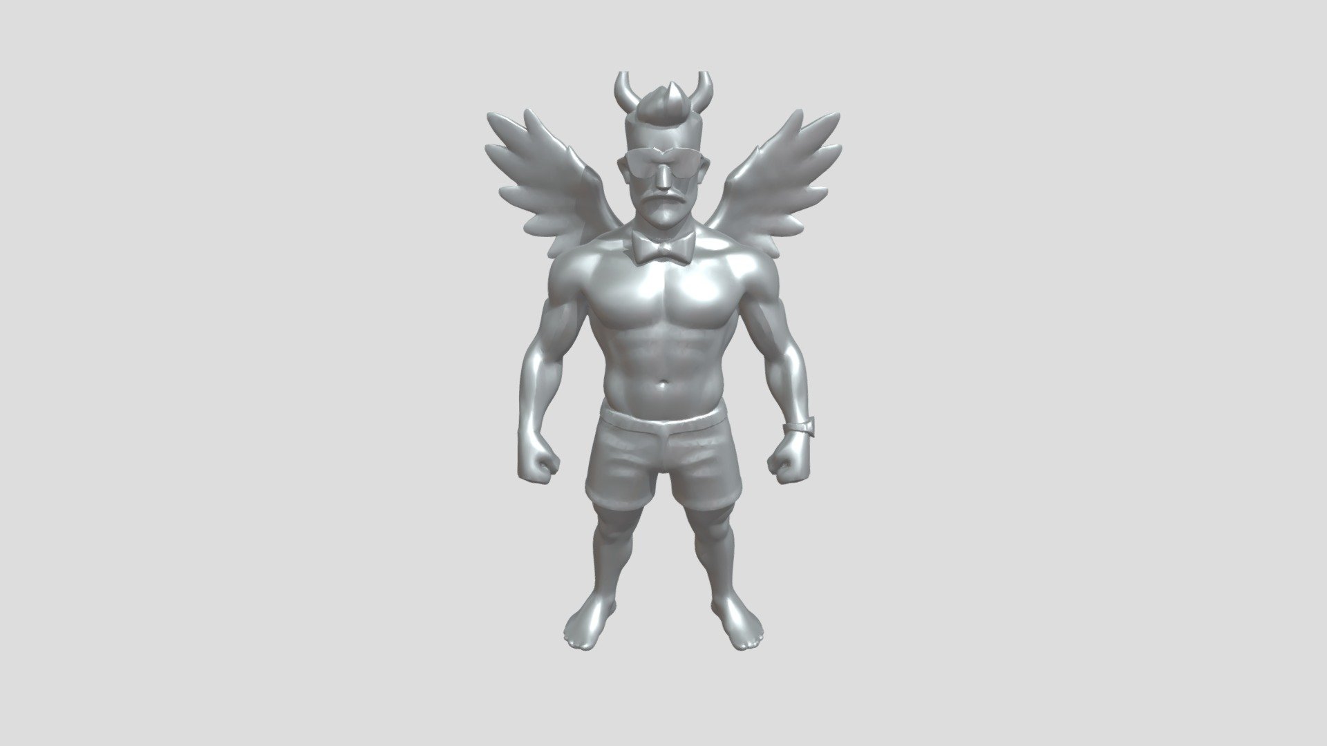 muscular man with devil horns and wings figurin - 3D model by dreyson.guima [8776066] - Sketchfab